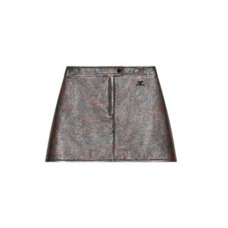 Courr&egrave;ges Femme, Jupes, Brun, Taille: 38 FR Mini-jupe Trap&egrave;ze