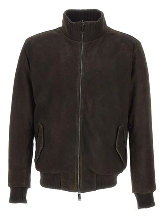 Volfagli veste en cuir à fermeture zippée - Marron