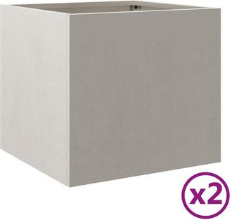 vidaXL Jardini&egrave;res 2 pcs argent&eacute; 32x30x29 cm acier inoxydable Vidaxl