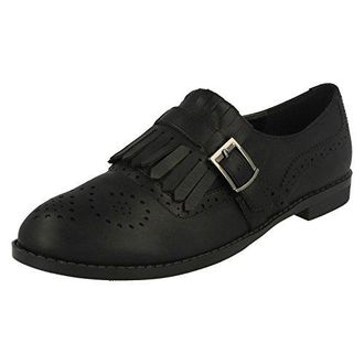 Spot On Chaussures richelieu à enfiler pour femme, Noir, 40 EU