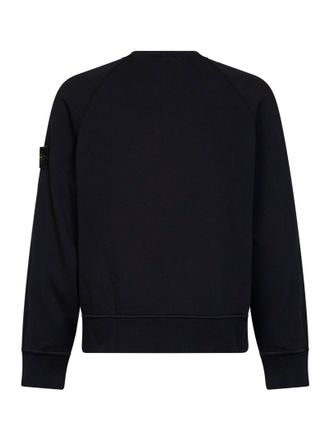 Stone Island Mens Crewneck Sweatshirt Black Cotton Sweatshirts Sweater