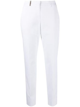 PESERICO pantalon cigarette &agrave; taille haute - Blanc