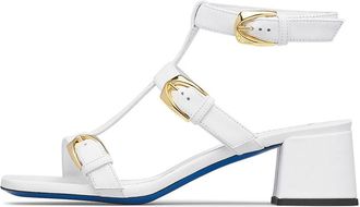 Loriblu Femme, Chaussures, Blanc, Taille: 41 EU Sandales &agrave; Brides en Cuir Nappa