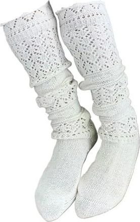 Generic Chaussettes longues tricot&eacute;es, l&eacute;g&egrave;res pour femme, beige, 35/39 EU