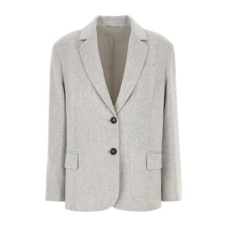 Brunello Cucinelli Flanell-Blazer mit Monili - - Jackets - Damen - Grau - S