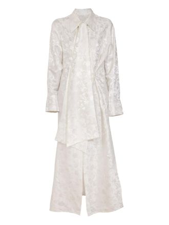 RXQUETTE robe mi-longue Whiterose &agrave; fleurs - Tons neutres