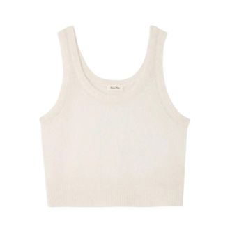 American Vintage Femme, Tops, Blanc, Taille: 38 FR Fitted Crew Neck Sweater