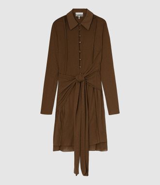 Ganni Robe Marl Tie Demitasse