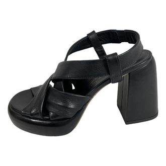 Laura Bellariva Hoch Blockabsatz Ledersandalen - - Shoes - Damen - Schwarzk - 37 EU
