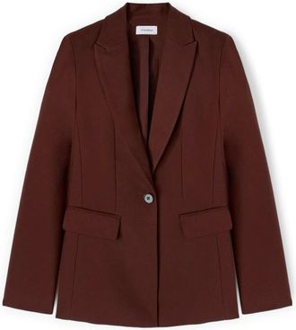 Motivi Femme, Vestes, Brun, Taille: 36 FR Blazer crois&eacute; en viscose m&eacute;lang&eacute;e