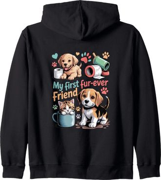 Mapanoli Design Süßes Welpenbild My First Fur Ever Friend Kapuzenjacke