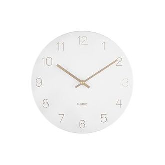Karlsson KA5788WH Horloge Murale avec breloque grav&eacute;e Blanc 30 cm