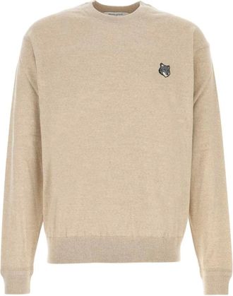 Maison Kitsun&eacute; Homme, Pulls, Beige, Taille: S Pull en Laine Sable