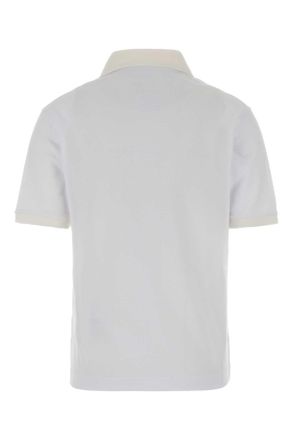Jil Sander Womens White Piquet Polo Shirt 100 Exterior: Cotton T-shirts And Polos