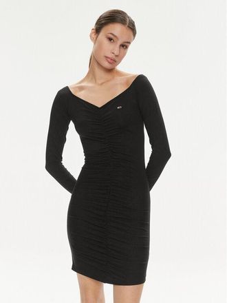 Tommy Jeans Kleid für den Alltag DW0DW17939 Schwarz Slim Fit