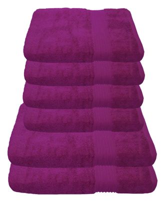 Julie Julsen Handtuch Set 2X Duschtuch 4X Handtuch Fuchsia/in 23 Farben erh&auml;ltlich weich und saugstark