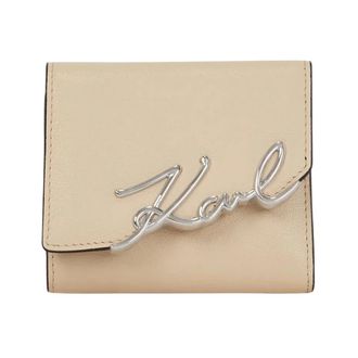 Karl Lagerfeld Portefeuille K Signature Tri-Fold - Femme - Accessoires - Beige - Taille: ONE Size
