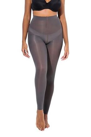 Ulla Popken Strumpf-Leggings, 60 Den, Flache Nähte 60 Deniers, Gris foncé, 50-50 Femmes