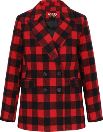 Mymo Blazer Frauen schwarz rot kariert