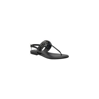 U.S.Polo Association Schwarze Ledersandalen mit silbernen Metall-Details - - Shoes - Damen - Schwarzk - 37 EU