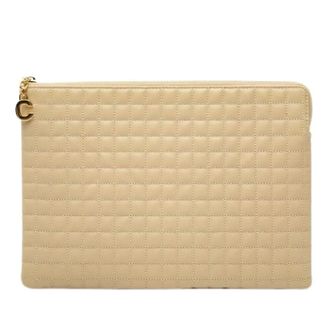Celine Pre-owned Vintage Quilted Leather Clutch - Femme - Pre-owned - Beige - Taille: ONE Size