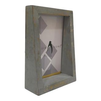 Penguin Home Vertikaler Bilderrahmen aus Mangoholz, 12 x 17 cm, Antik-Look, rustikaler Vintage-Stil, handgefertigter Holz-Bilderrahmen f&uuml;r Wand oder Tischplatte, i