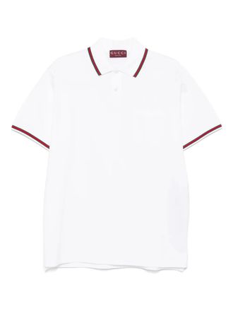 Gucci Poloshirt mit Logo-Applikation - Wei&szlig;