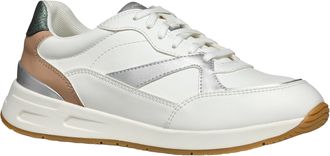 Geox Damen D BULMYA A Sneaker, White/Silver, 39 EU