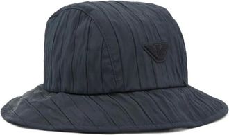 Emporio Armani unisex, Accessoires, Bleu, Taille: S Striped Bonded-Nylon Cloche Hat