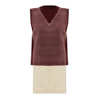 Maison Margiela Femme, Pulls, Rouge, Taille: 40 FR Gilet en laine