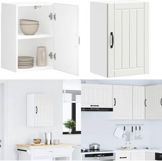 vidaXL Vidaxl - Armoire murale de cuisine Lucca blanc bois ding&eacute;nierie