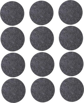 DOITOOL 12 St&uuml;ck Teiliges Filz Rund in Dunkelgrau Hitzebest&auml;ndige Tischsets und Platzdeckchen Sch&uuml;tzende Filzmatten f&uuml;r Holz Marmor Glastische Praktische Lang
