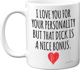 Stuff4 Jubil&auml;umstassen f&uuml;r Ihn - I Love You D**k Bonus-Tasse - lustige Geburtstagsgeschenke f&uuml;r Freund, Ehemann, Partner von Freundin, Ehefrau, Valentinstags