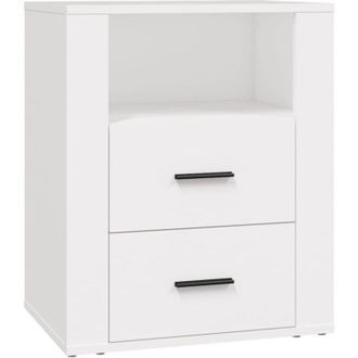 vidaXL Table de chevet Blanc 50x36x60 cm Bois ding&eacute;nierie
