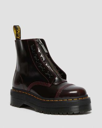Dr. Martens Sinclair Arcadia Leder Plateaustiefel Schuhe in Rot, Gr&ouml;&szlig;e: 36