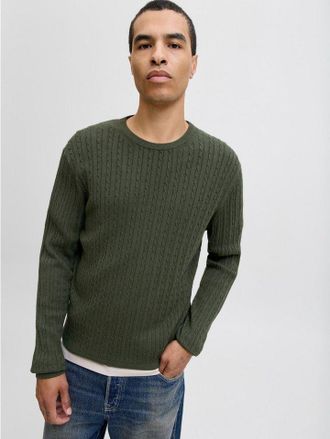 Jack & Jones Strickpullover JJEEMIL KNIT CABLE CREW NECK NOOS