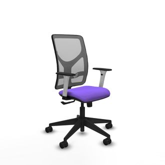 Piqueras y Crespo Stuhl Home Office mit wei&szlig;en und schwarzen Armlehnen, h&ouml;henverstellbare Lendenwirbelst&uuml;tze, ausgestattet mit 3 Positionen und Schneideschaum, Grau/Lil