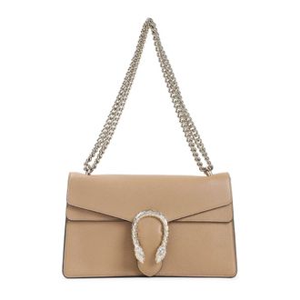 Gucci Nat&uuml;rliche Tan Gek&ouml;rnte Leder Schultertasche - - Bags - Damen - Beige - ONE SIZE