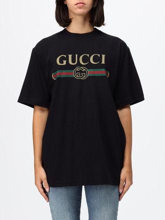 Gucci T-shirt relaxed fit en coton et soie avec logo Web