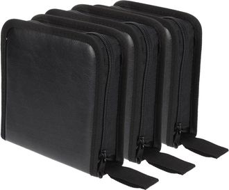 Artibetter 3 Stück Teiliges Pu Leder CD Aufbewahrungsetui Scheiben Organizer Tragbare Reisehülle für Auto DVD Album Tasche mit Reißverschluss und Fächern für Pla