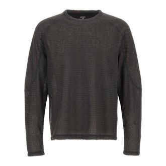 SATISFY Satisfy - T-shirt long FuzzFleece AD - Homme - Pulls - Gris - Taille: XL