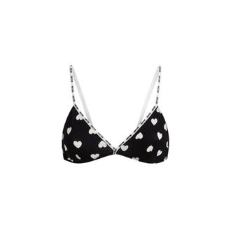 Moschino Femme, Sous-v&ecirc;tements, Noir, Taille: 38 FR Soutien-gorge imprim&eacute; en microfibre