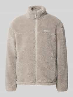 Review Fleecejacke mit Label-Detail und Rei&szlig;verschluss