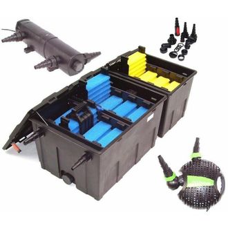 Apex SET 3-fach: Filter 55B 90000l mit UVC 24W Lampe incl. Teichpumpe 4600 Fischteich