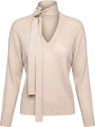 Liu Jo Femme, Pulls, Beige, Taille: 42 FR Wa6286 Ms46J V-neck Knit