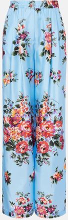 Dolce & Gabbana Pantalon ample en soie &agrave; fleurs