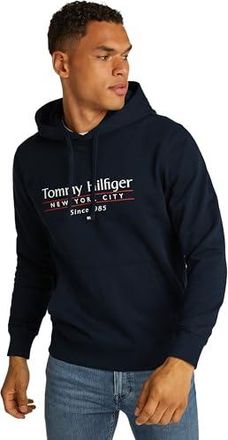 Tommy Hilfiger Sweat &agrave; Capuche Homme Center Stack avec Logo, Bleu (Desert Sky 654 920), XXL