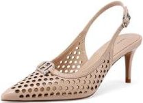 Queen Helena Escarpins Slingback femme perfor&eacute;e avec talon moyen K4510, Nude, 35 EU