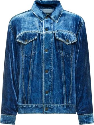 Pierre-Louis Mascia Femme, Vestes, Bleu, Taille: 38 FR Veste Trucker Denim Bleu Élégance Originalité