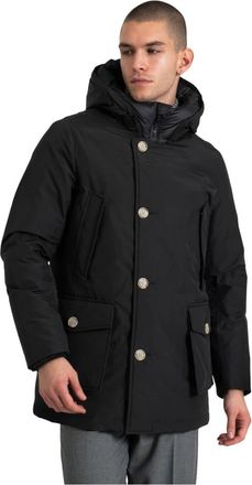 Woolrich Homme, Vestes, Noir, Taille: S Parka en duvet avec coque coton-polyamide